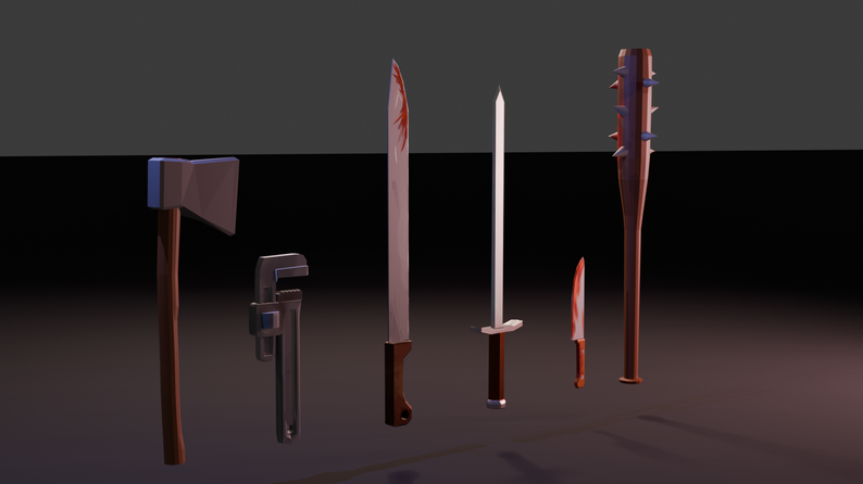 Low Poly Melee Weapon Pack - Stylized Game Ready by Eluki