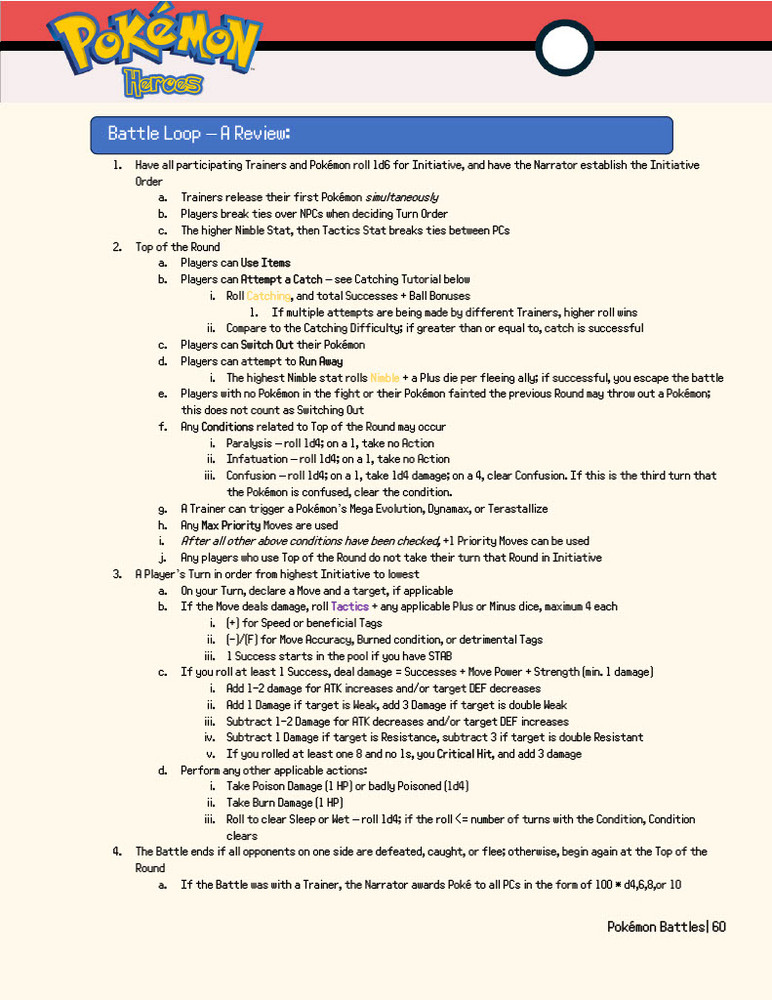 Pokemon Heroes TTRPG by underkhoalified