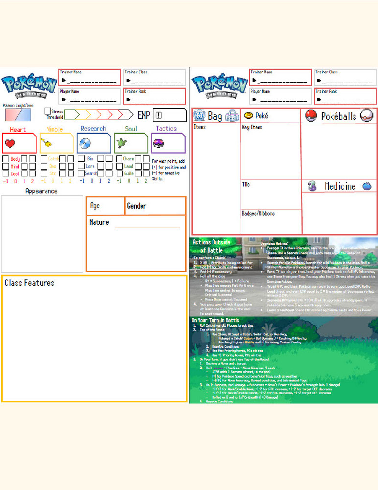 Pokemon Heroes TTRPG by underkhoalified