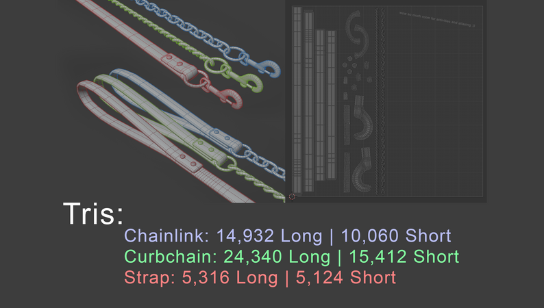 VRChat Simple Leash Pack & Thin Collar by Sav