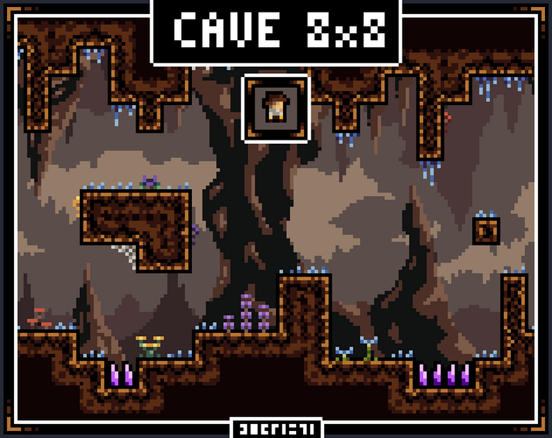 cave 8x8 - tileset and sprites by jacristi