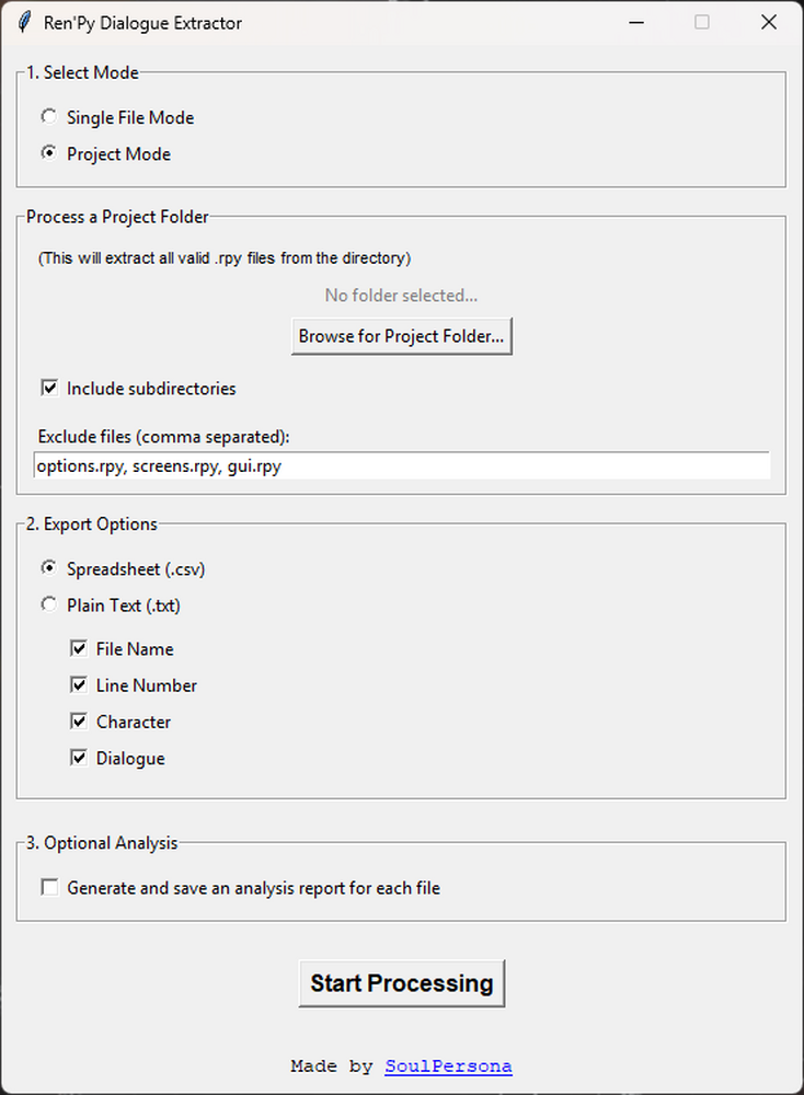 Ren'Py Dialogue Extractor by Soul Persona