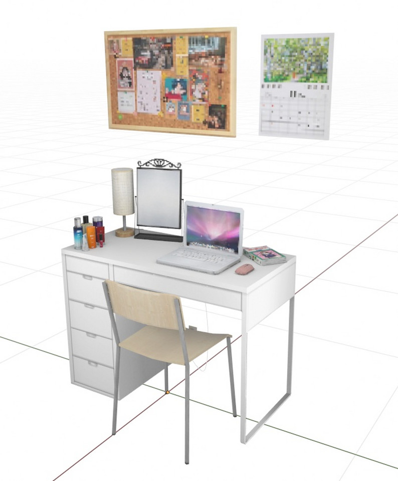 Bedroom Desk - low-poly PS1/PS2 style by BitSoft