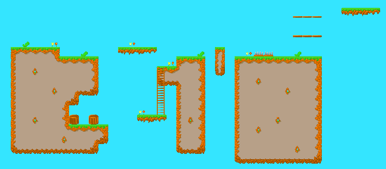 Classic platformer tilesets 24x24 by elw07