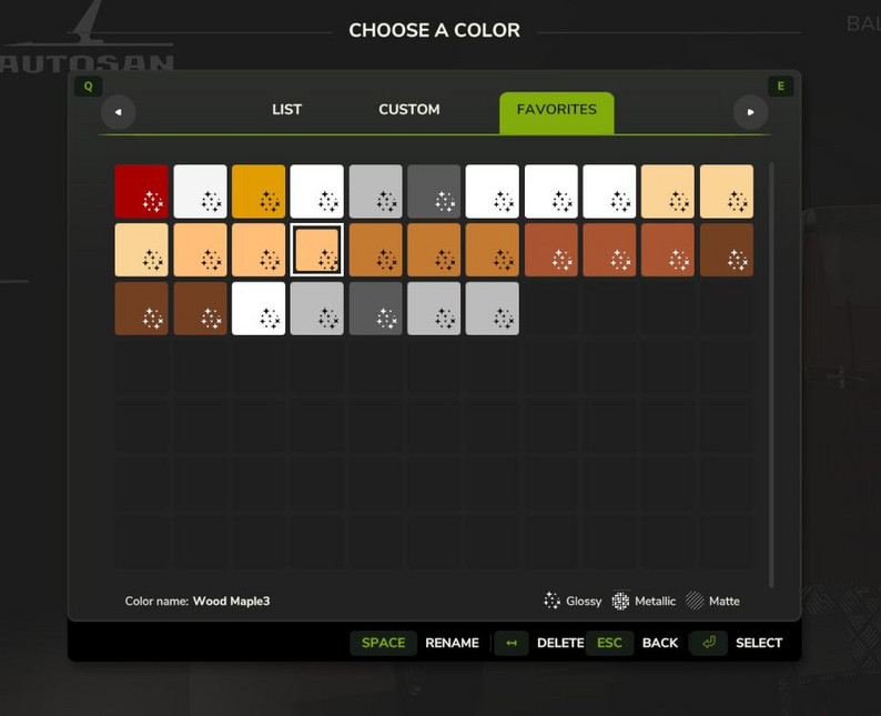 FS25 Custom Favorite Colors by KrowFS