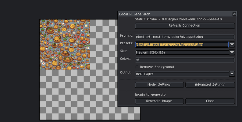 PixelAI - Local AI Pixel Art Directly in Aseprite by red335