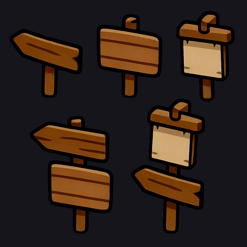 Sign boards - Free 2D Game Sprites by Yoo Game Art