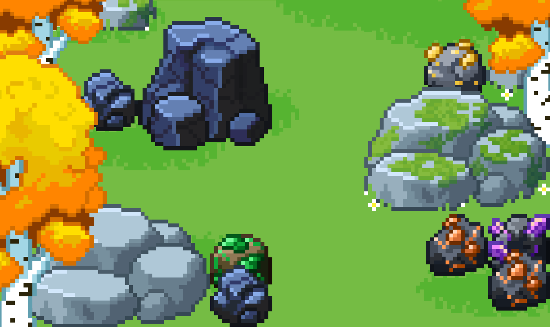 Animated 2D Pixel Mining Resource Pack - Qoupy's Rock, Ore, and Gem ...