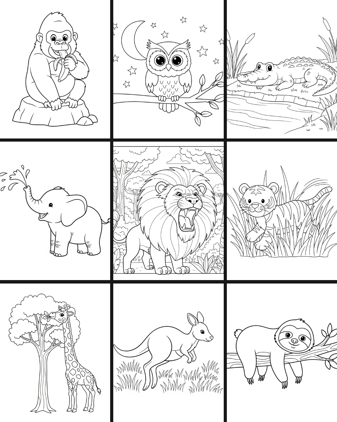 Jungle Animal Tracing & Coloring Pack | Fun Learning for Toddlers ...