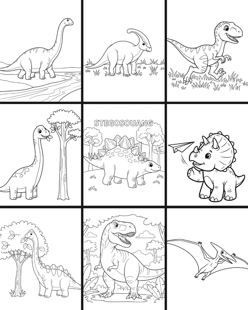 Dino World Coloring Pack for Preschoolers | Learn About Dinosaurs, Fun ...