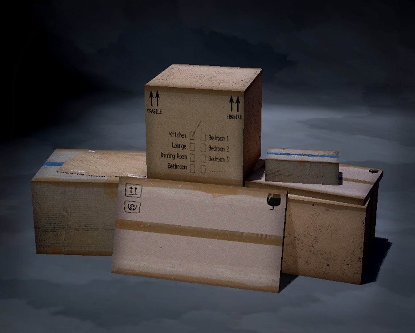 FREE PSX PS1 Cardboard Boxes Low Poly - Asset Pack! by Stay Retro