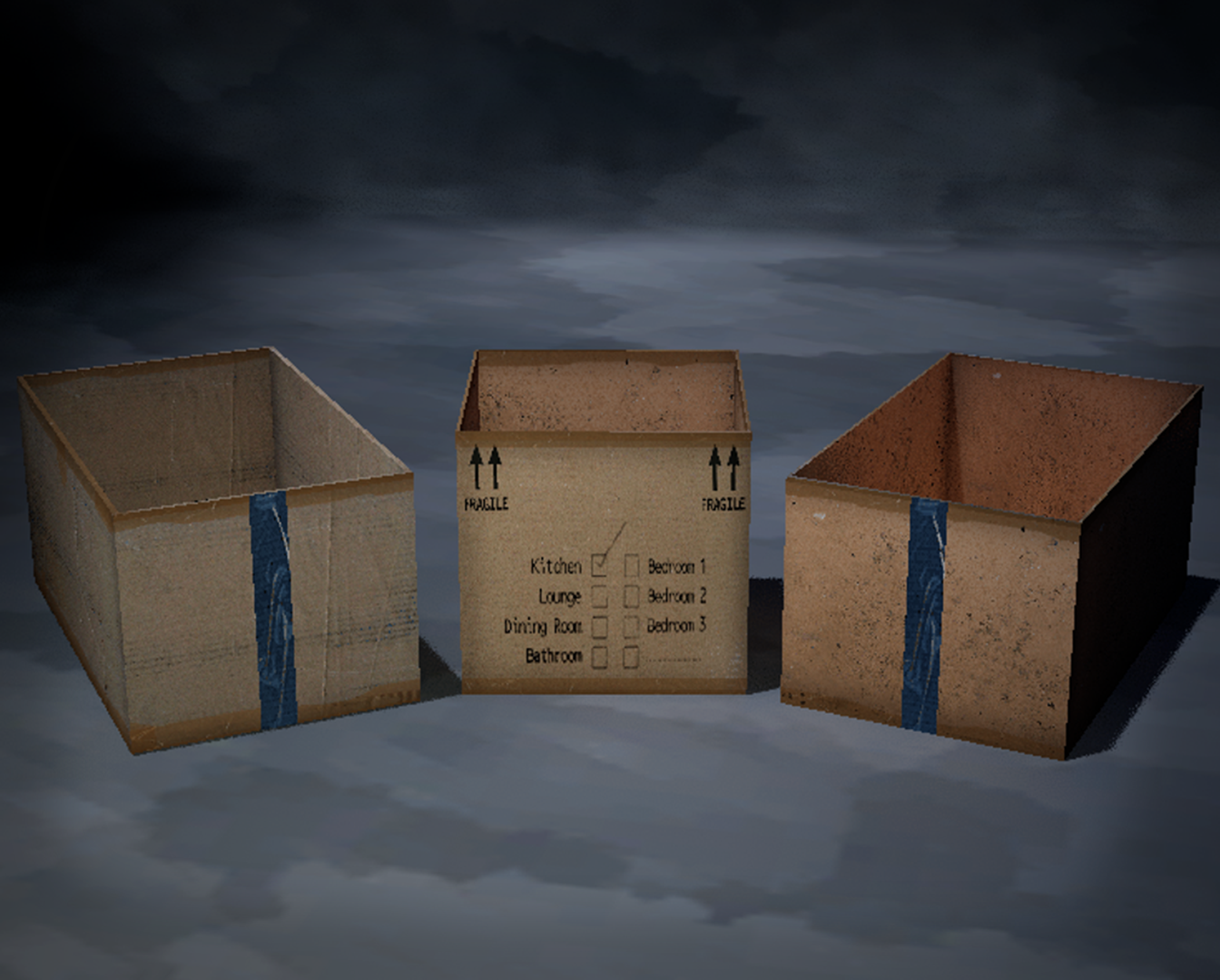 FREE PSX PS1 Cardboard Boxes Low Poly - Asset Pack! by Stay Retro