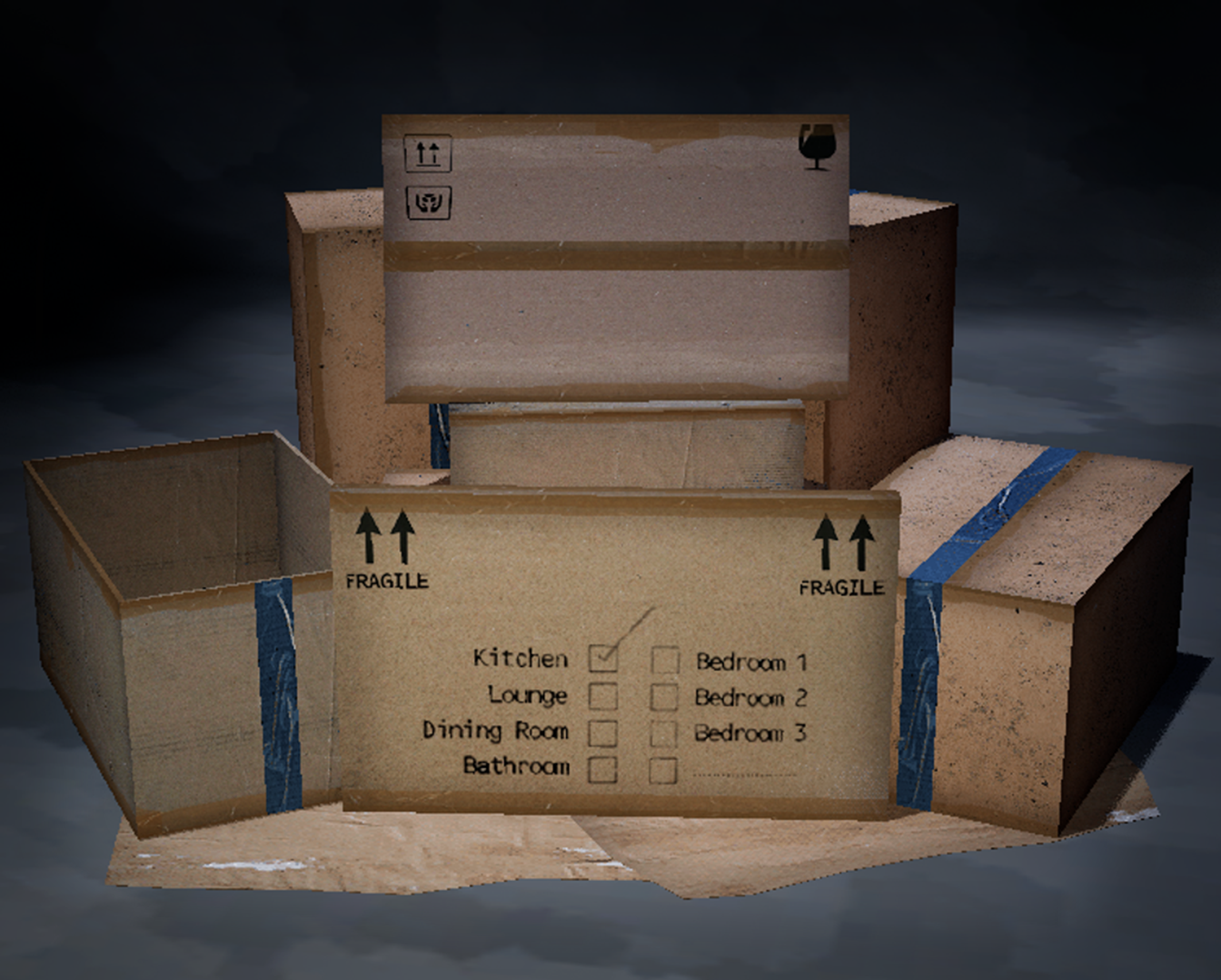FREE PSX PS1 Cardboard Boxes Low Poly - Asset Pack! by Stay Retro