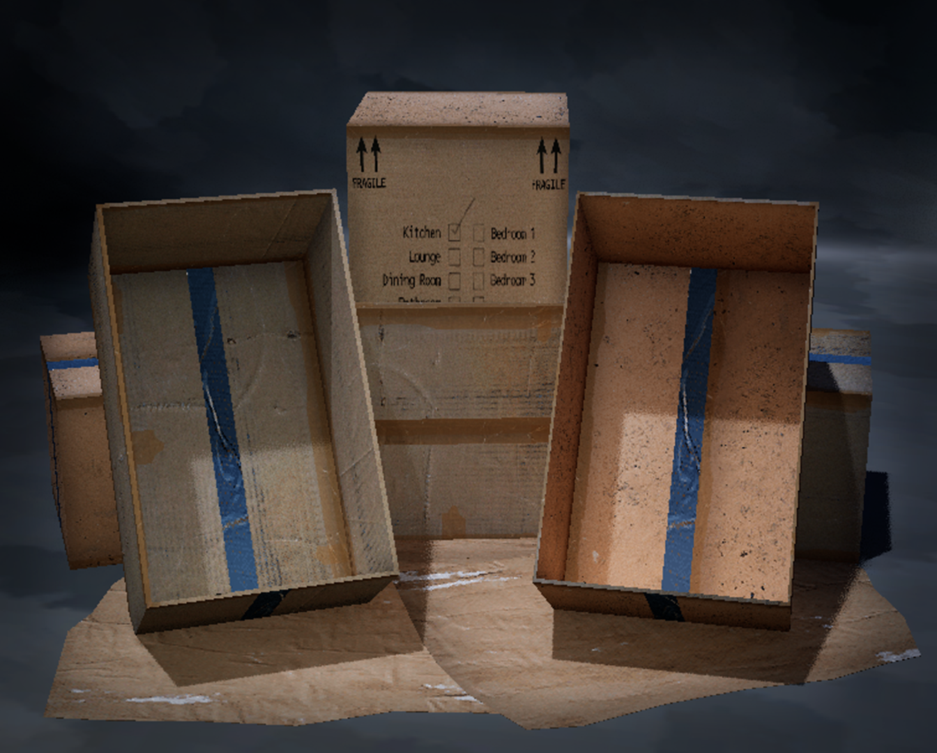 FREE PSX PS1 Cardboard Boxes Low Poly - Asset Pack! by Stay Retro