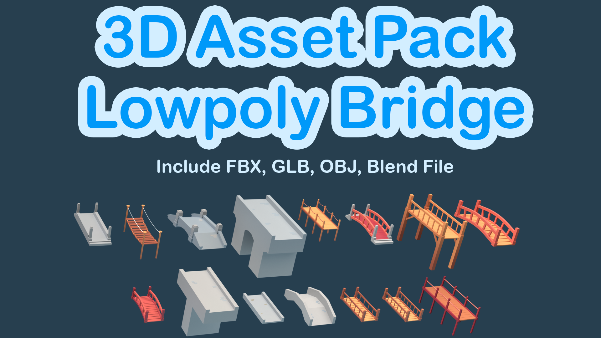 3D Lowpoly Bridge Asset Pack by Alam Arts