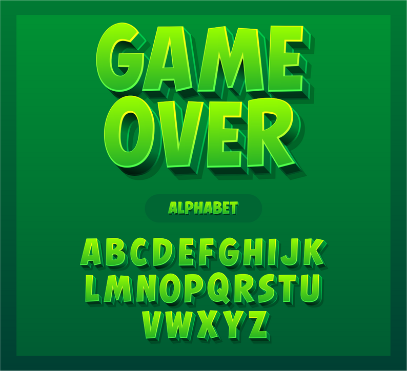 3D Colorful Video Game Alphabet Letter by pzUH