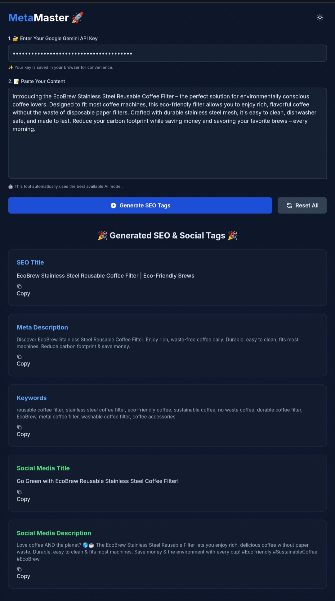 MetaMaster – AI-Powered SEO Meta Generator by Mahtab7
