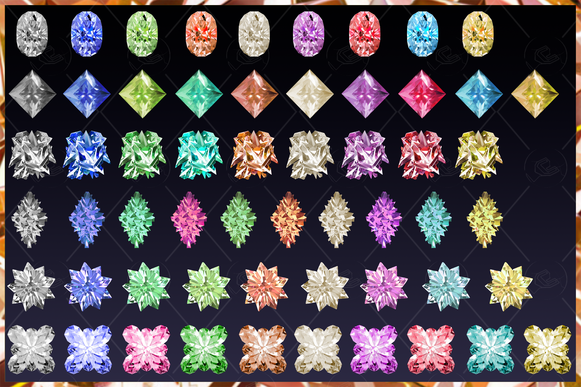 Fantasy Crystals 2D Gem Pack by CorianderGames