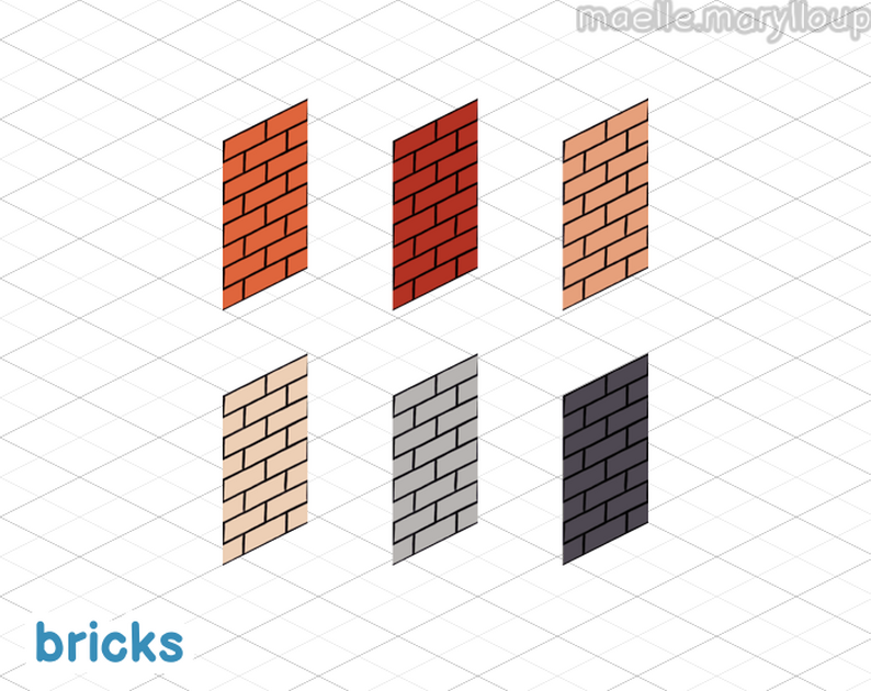Bases isometric walls tiles by MaelleMarylloup