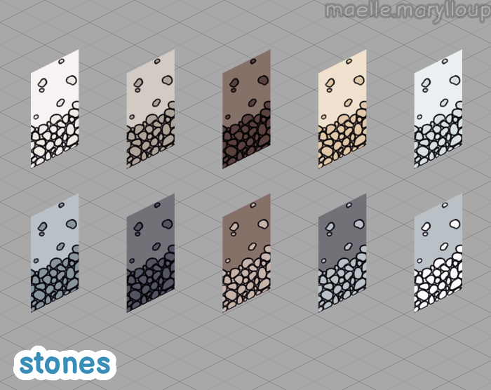 Bases isometric walls tiles by MaelleMarylloup