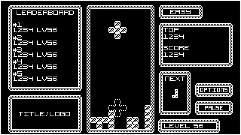 8x8 Tetris And Dr Mario Style Puzzle Tile Set1 - Asset Pack by Zro Dfects