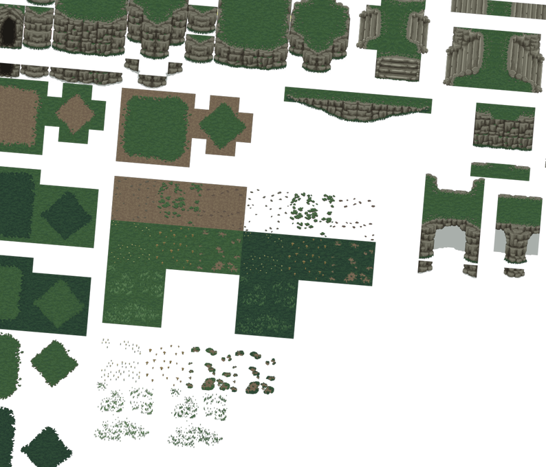 Rocky Pines Mountain Forest - 32x32 top down tileset by grajo