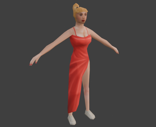 PS1/PSX Female Character by CursedLake