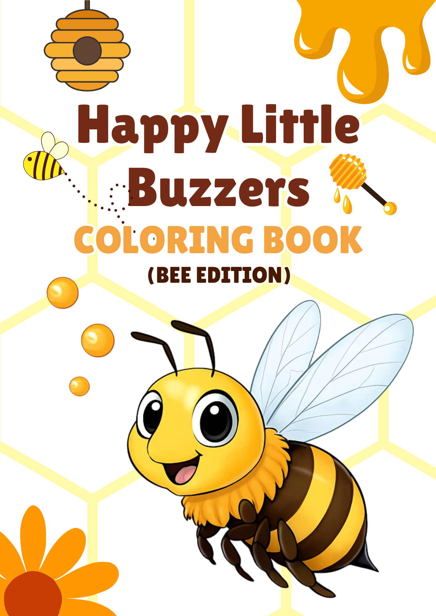 Happy Little Buzzers – Cute Bee Coloring Book for Kids by Print and Fun