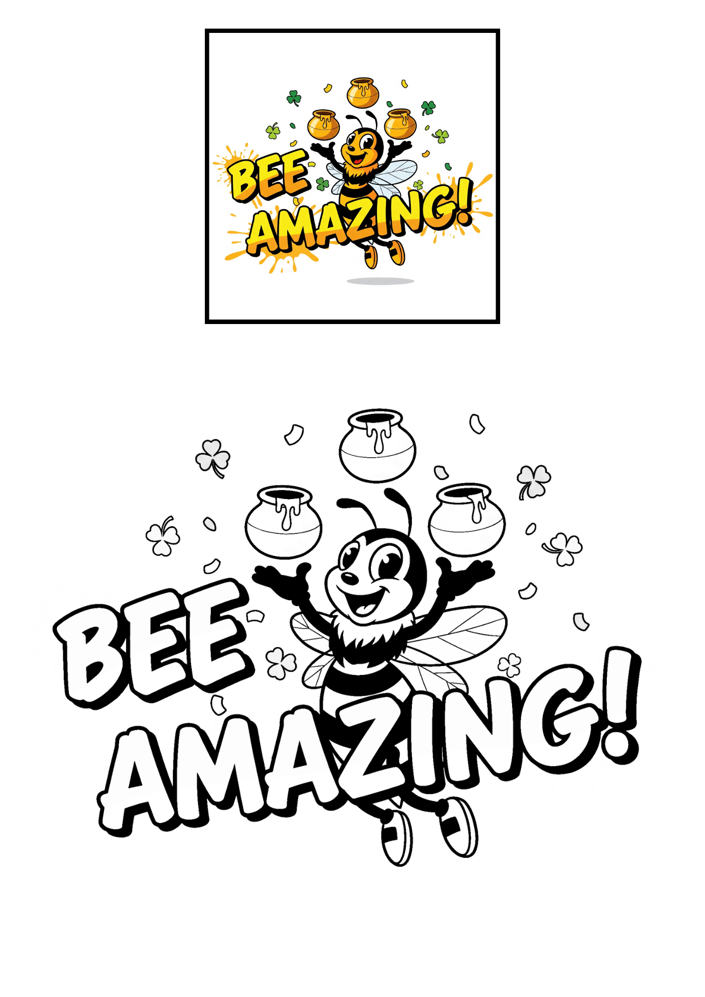 Happy Little Buzzers – Cute Bee Coloring Book for Kids by Print and Fun