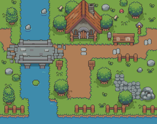 Tiny Town RPG Land top-down tiles Released - Tiny Town RPG Land top ...