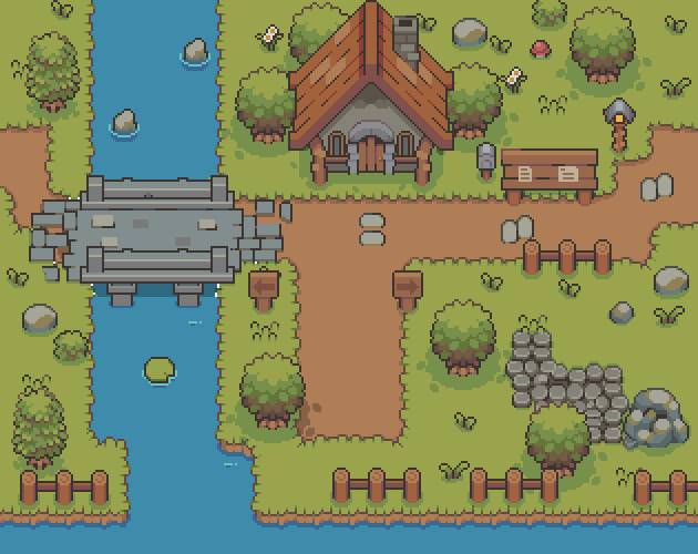 Tiny Town RPG Land top-down tiles Released - Tiny Town Exteriors Rpg ...