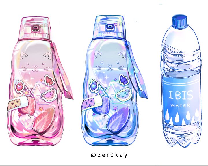Free 2D water bottle illustration by zer0kay