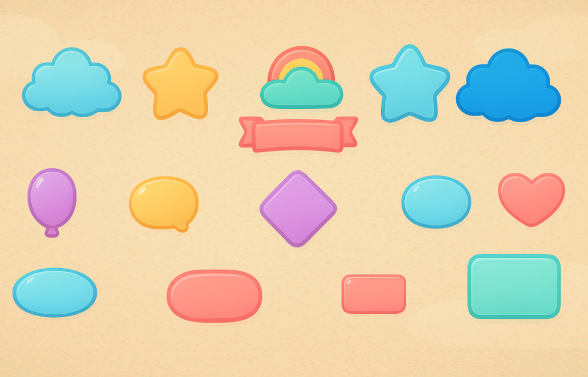 Cute Button Pack – 4 Styles, 63 Buttons + Editor Tool by El_Legato