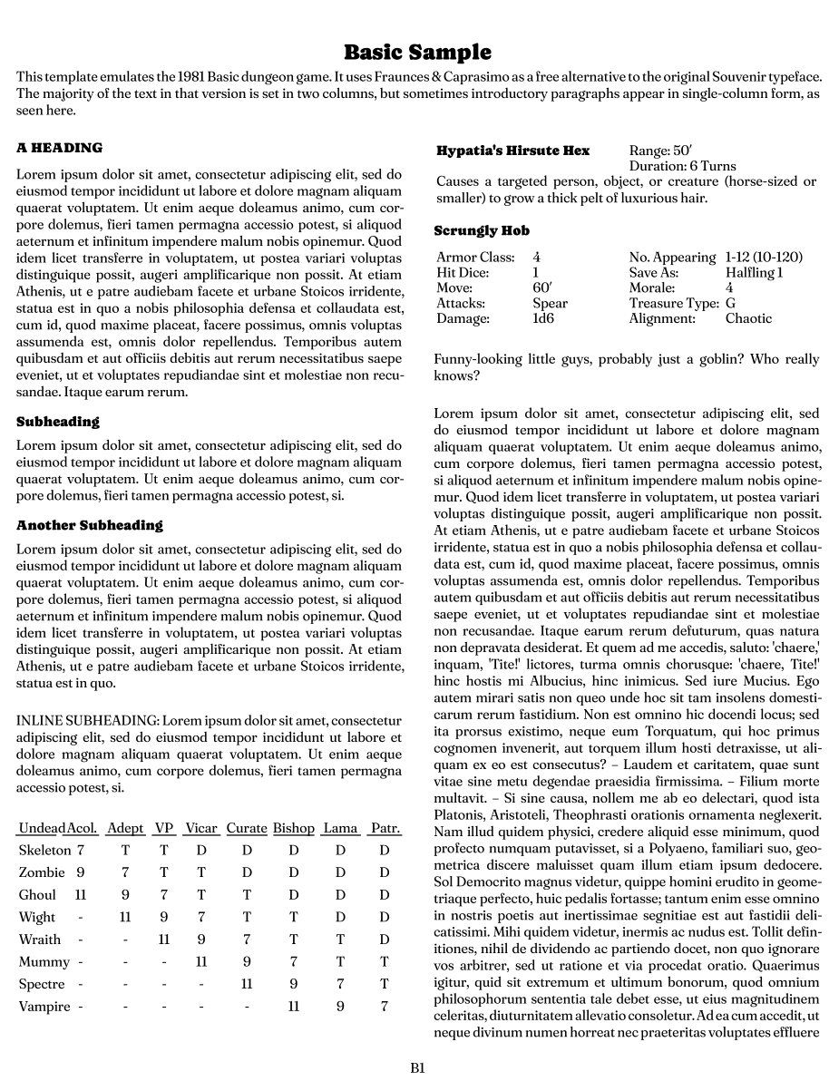 Old-school RPG Typst Templates by idraluna-archives