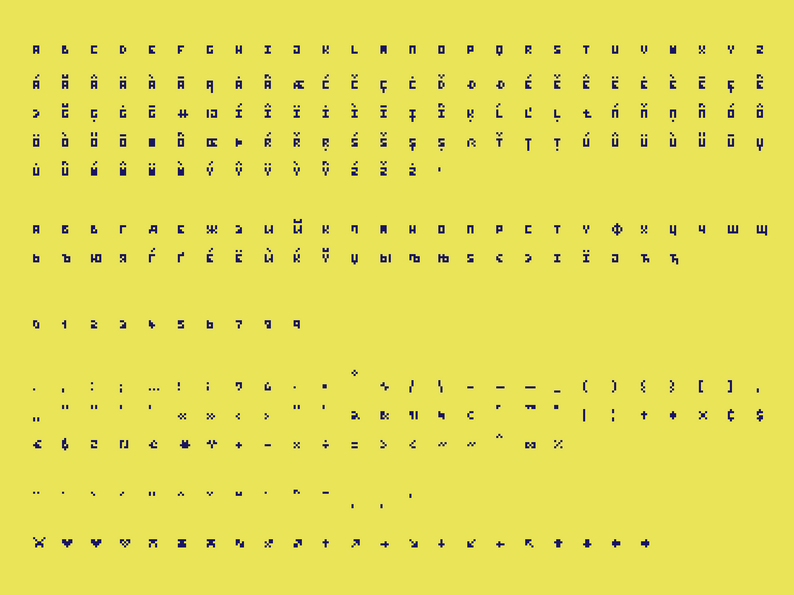 minibyte [3x4px] — Free Pixel Font by WQON