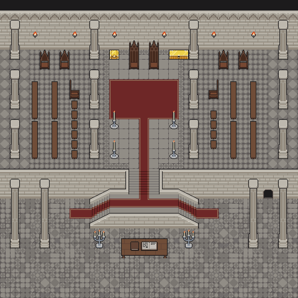 Update: Grand Hall - Gothic Castle Tileset - 16x16 Top Down Asset Pack ...