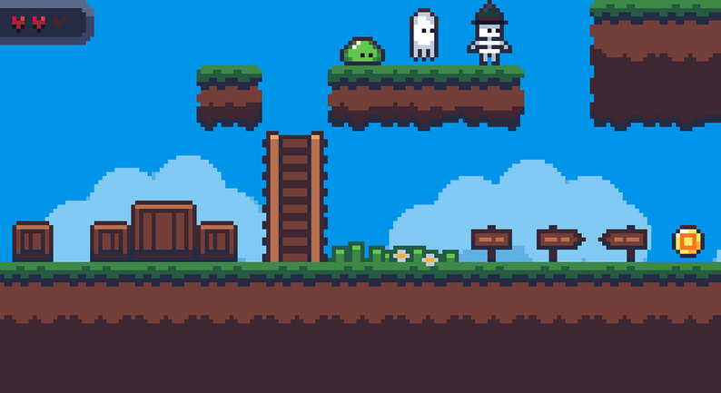 [WIP] Cute Pixelart Platformer Tileset 16px by Tiny Worlds
