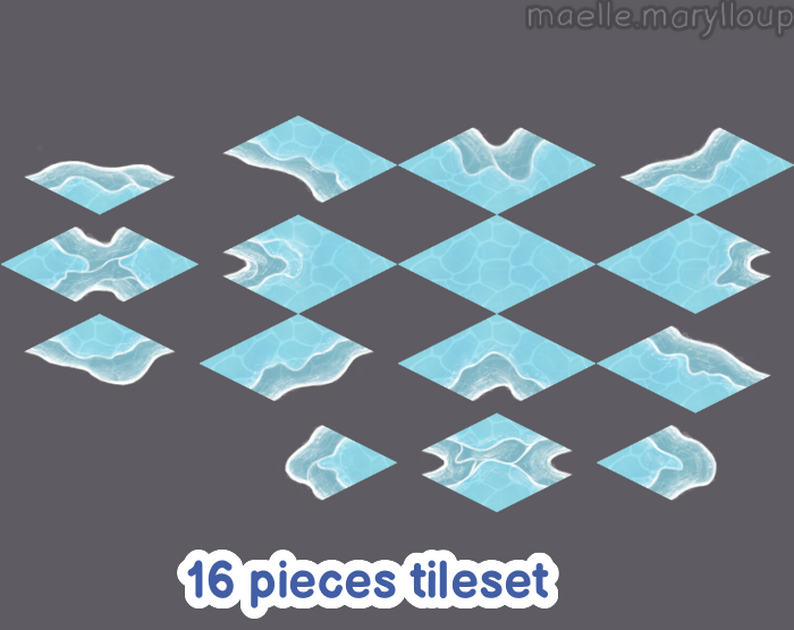 Water Sea shore material tileset by MaelleMarylloup
