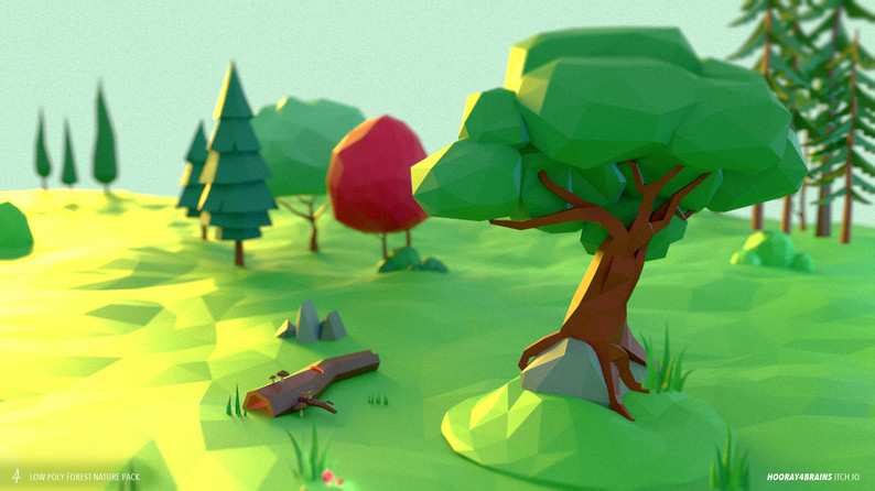 Free Low Poly Trees & Forest Nature Pack for Godot / Unity / Unreal by hooray4brains