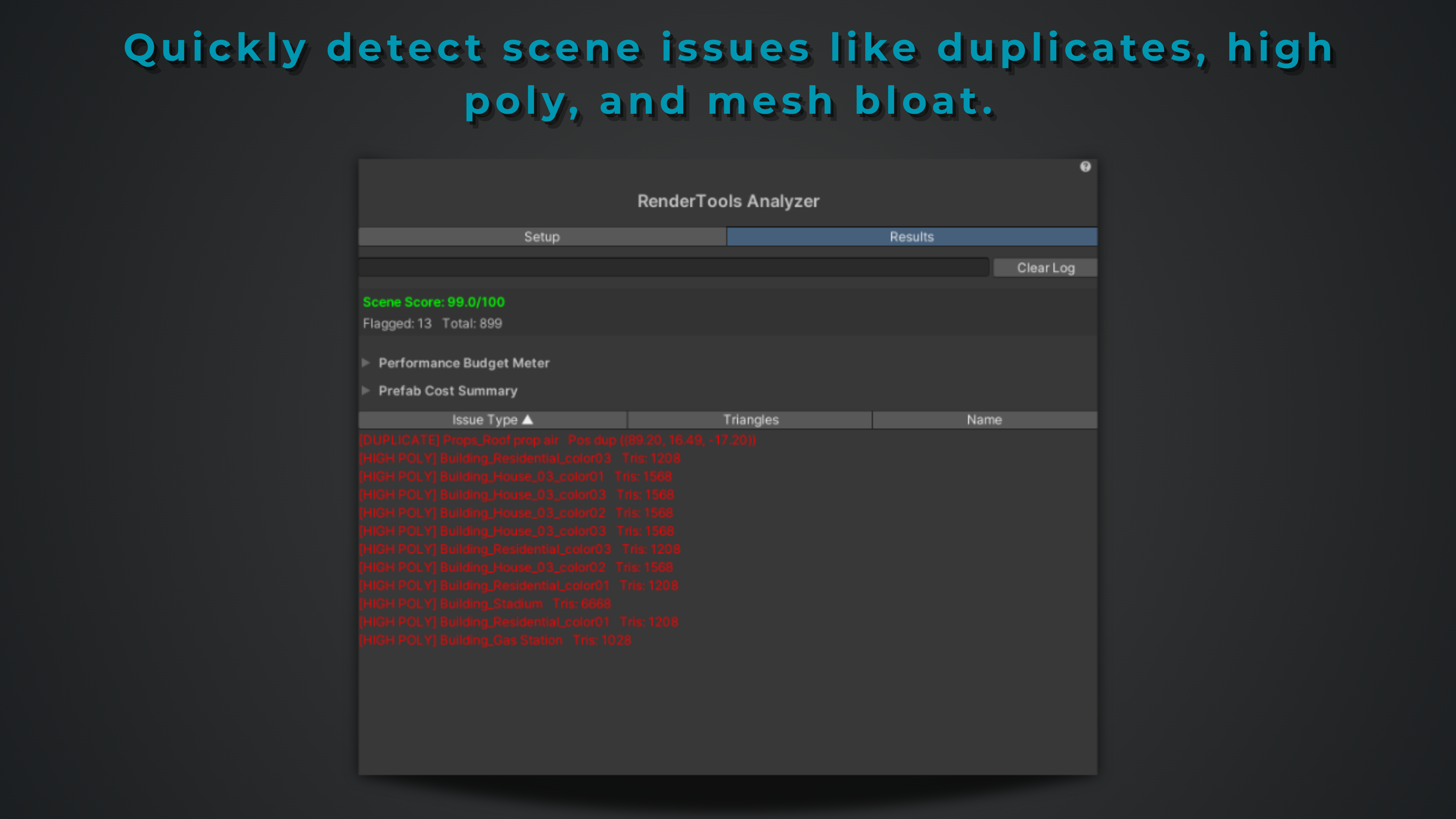 RenderTools: Analyzer for Unity by Rendrify