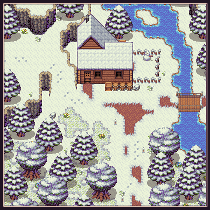 TDRPG -- Snow - Pixel Art Top-Down Tileset by Raou