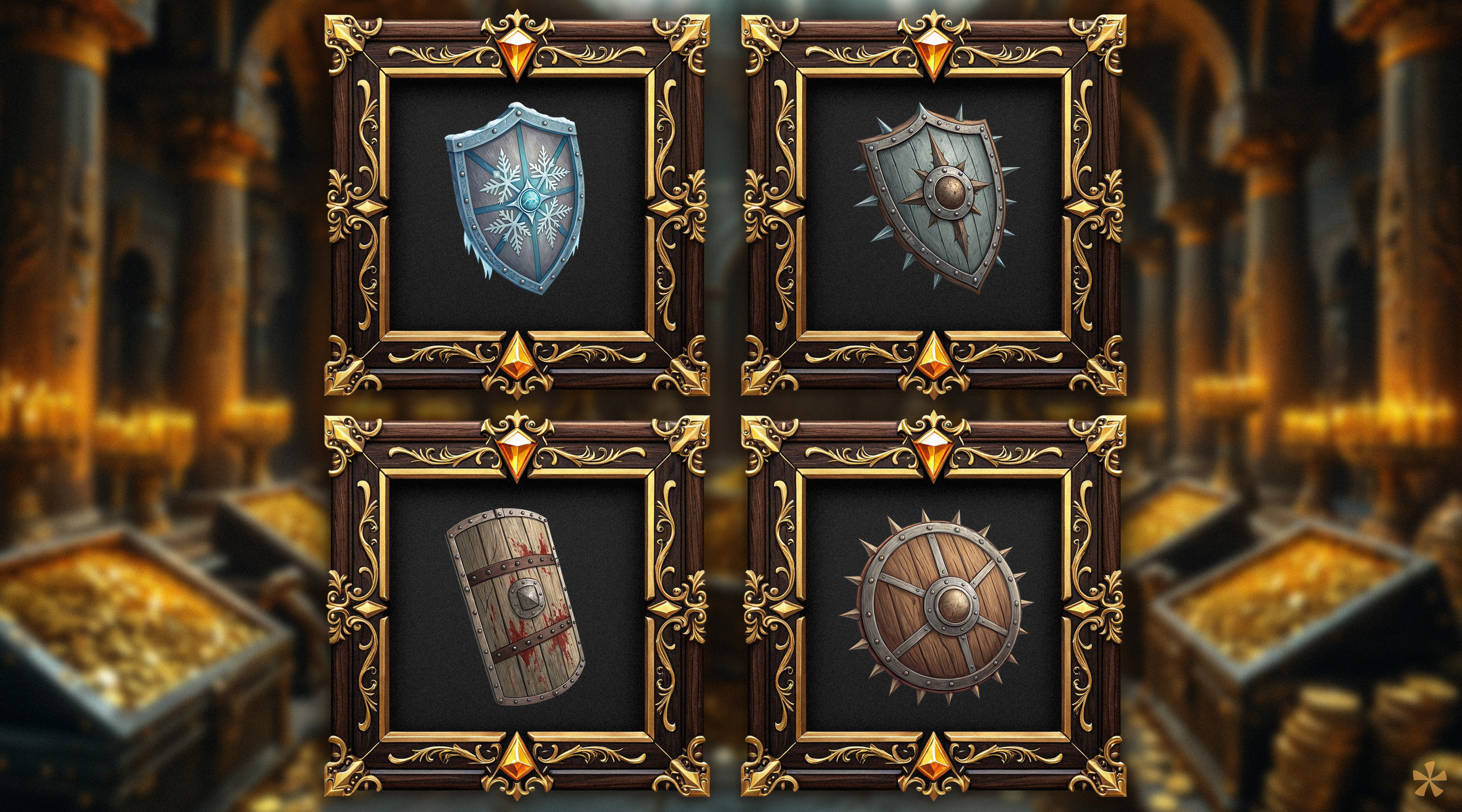 [FREE] 40 Shield Icons V1 // Fantasy Style // PNG 512x512 // Shields by ...