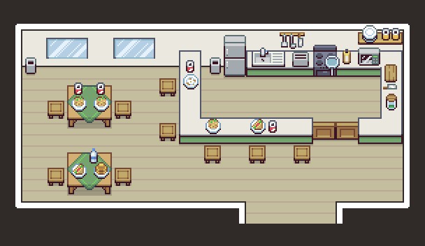 House & Restaurant Interior Tileset (16x16) by Donarg