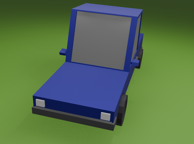 Free CC0 BlueCar Model by CrocodileAssets