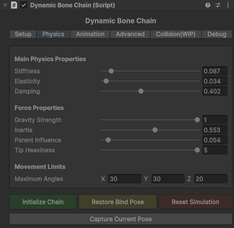 Dynamic Bone Chain Physics for Unity3D by SynKrown Games