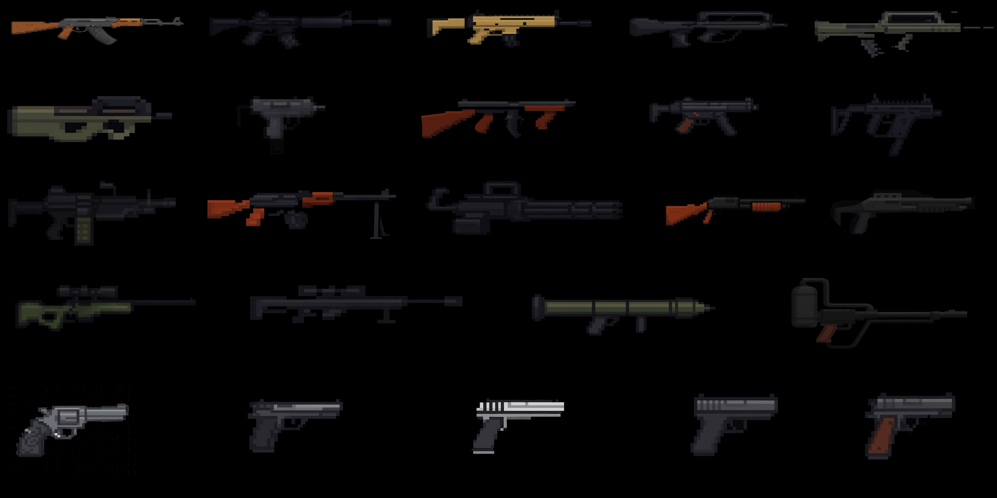 Pixel Gun Asset Pack – 20+ Weapons for Your 2D Game (Only $1.5 ...