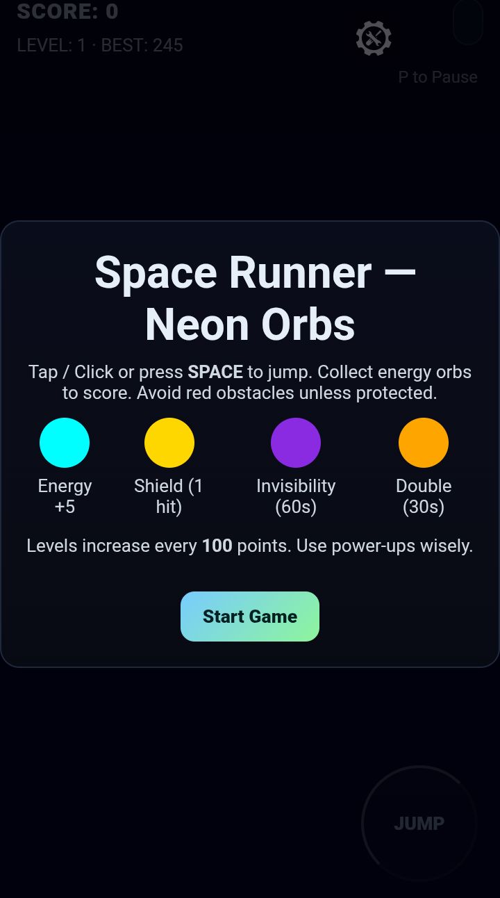 Space Runner Neon Orbs by OmarCodes