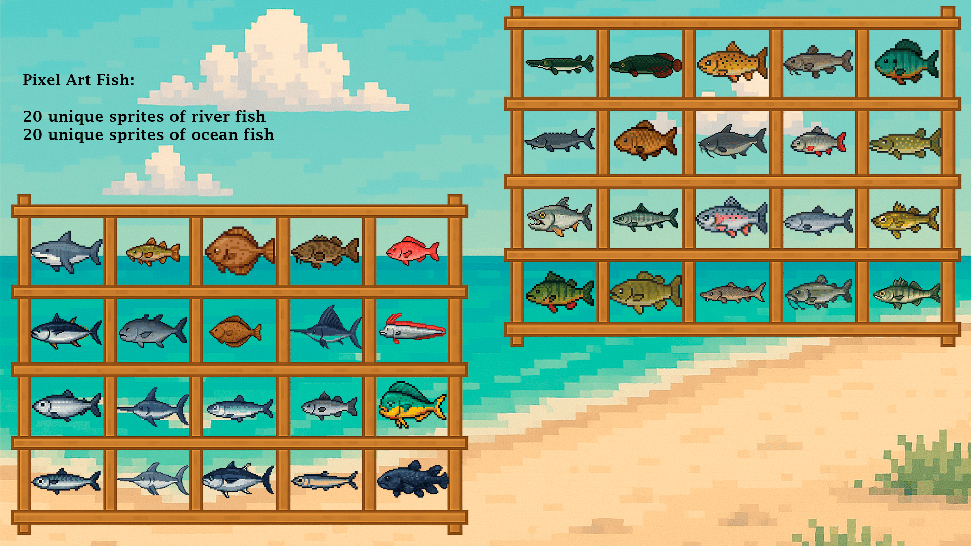 Pixel art fish! by Kiriven