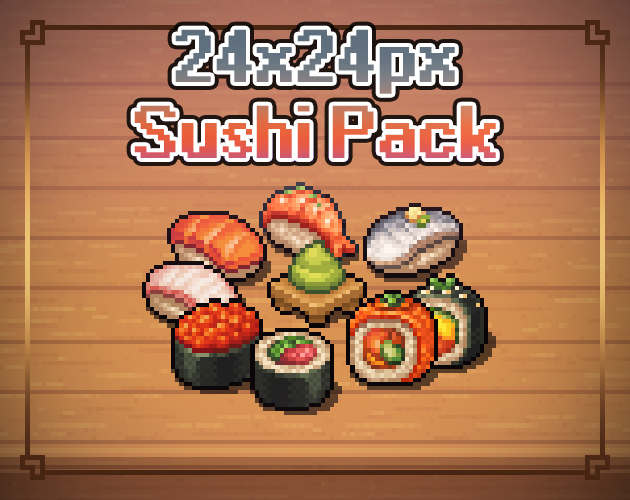 🍣 24x24 Pixel Sushi Pack | Game Assets by ssugmi