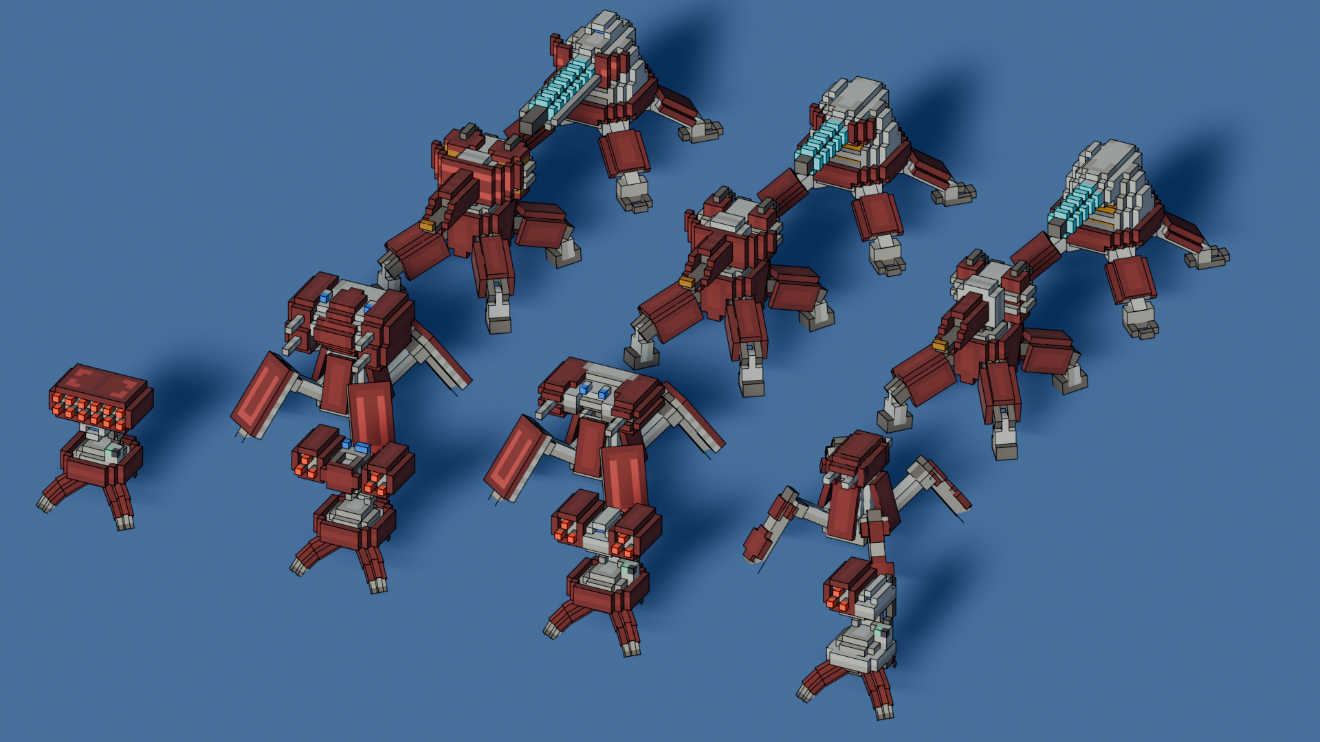 Voxel Mech Turrets by oomener